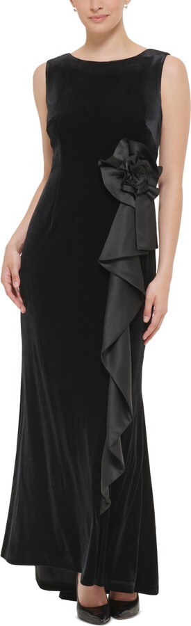 Jessica Howard Women's Rosette Waterfall-Ruffle Gown - ShopStyle ...