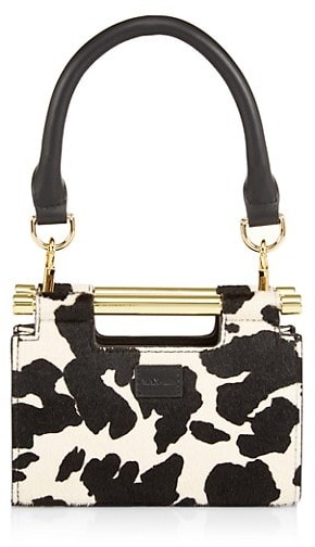 Max + Min Micro-Mini Meru Cow-Print Calf Hair & Leather Clutch - ShopStyle