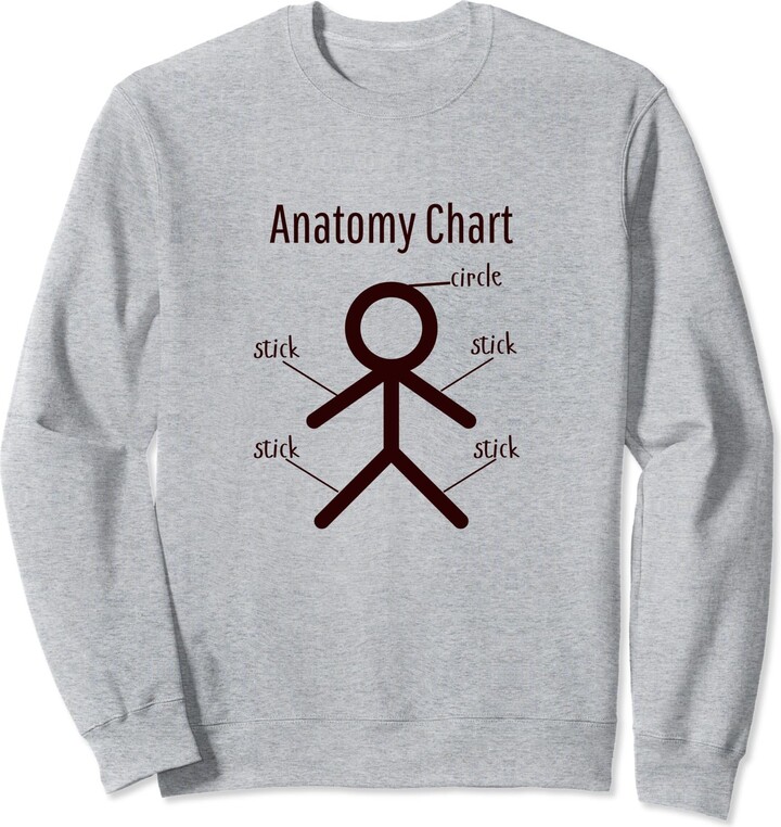 Stick Figure Anatomy Sarcasm Tees Stick Figure Anatomy Chart Sweatshirt ...
