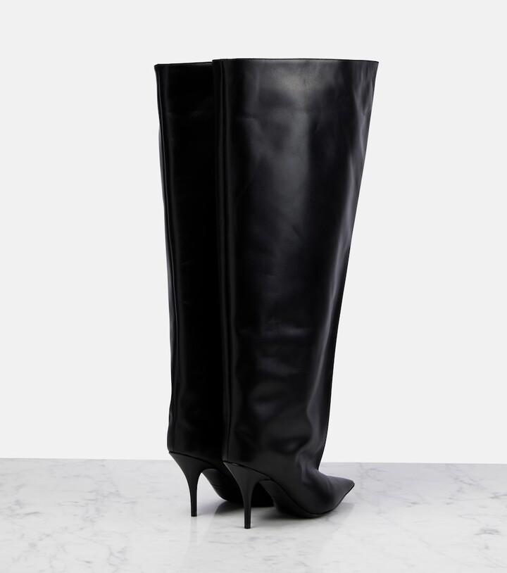 Balenciaga Waders leather knee-high boots - ShopStyle