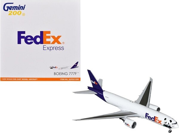 Boeing 777-200LR Commercial Aircraft "FedEx" White with Purple Tail ...