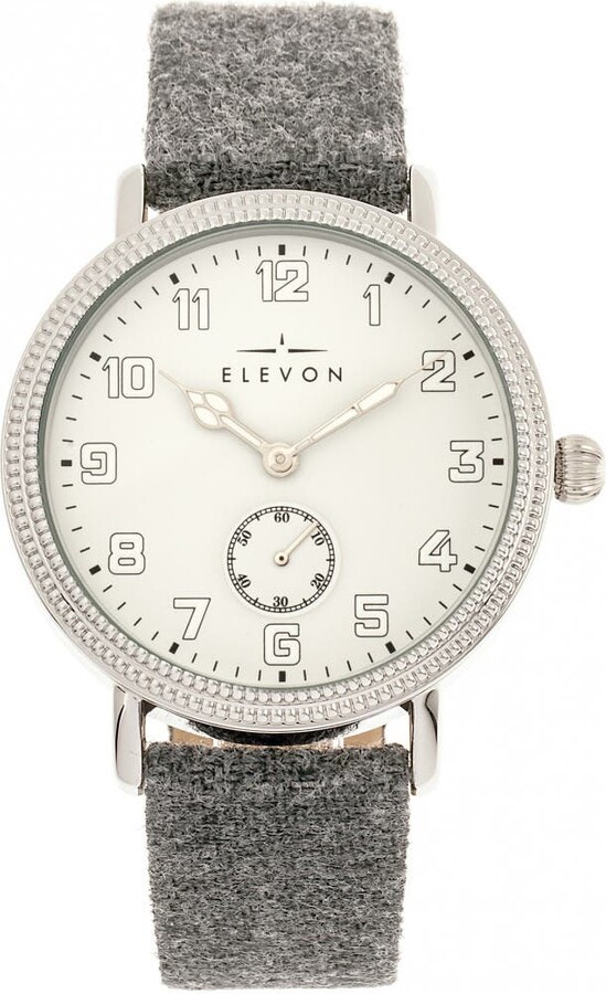 Elevon Northrop Wool-Overlaid Leather-Band Watch - ShopStyle