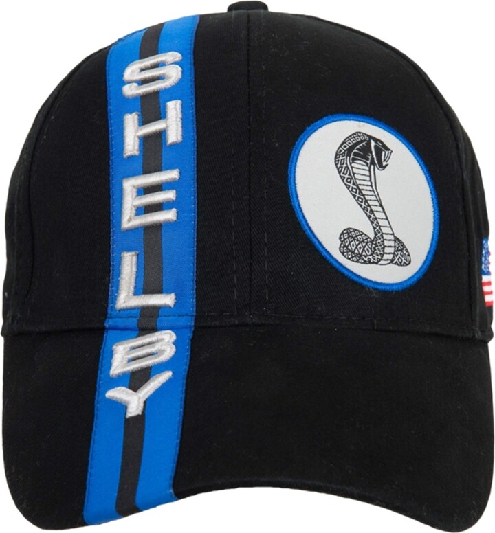 Carroll Shelby Shelby Blue Double Stripe Black Cap Hat | Officialy ...