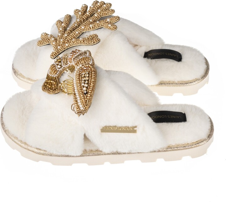 LAINES LONDON - Ultralight Chic Slipper Sliders With Artisan Gold ...