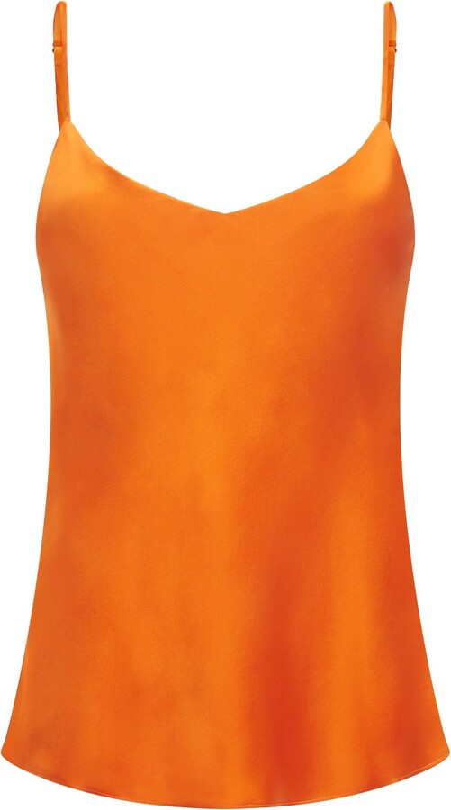 Two Bees London Women's Yellow / Orange Burnt Orange Mia Silk Cami ...
