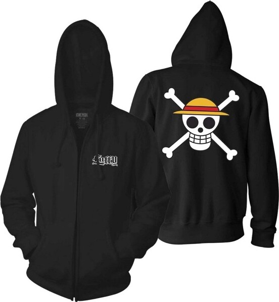 Ripple Junction x One Piece Men's Zip Fleece Hoodie Anime Luffy and ...