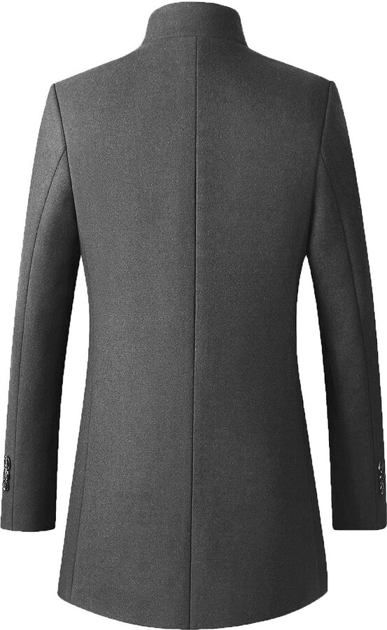 sdhienbb Trench Coats For Men Trench Coat Men Single Breasted Wool Coat ...