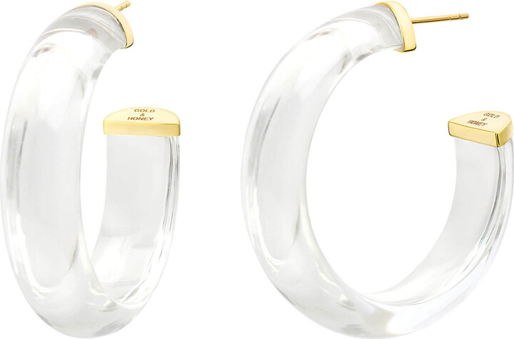 Gold & Honey Women's Gold Medium Illusion Hoops In Clear - ShopStyle ...