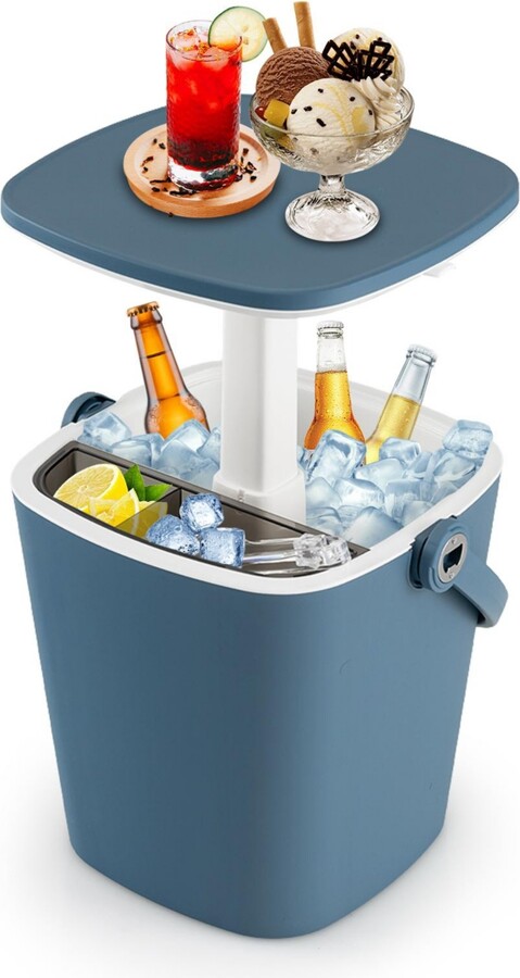 Slickblue 3-in-1 Portable Cooler Bar Table with Bottle Opener and Lift ...