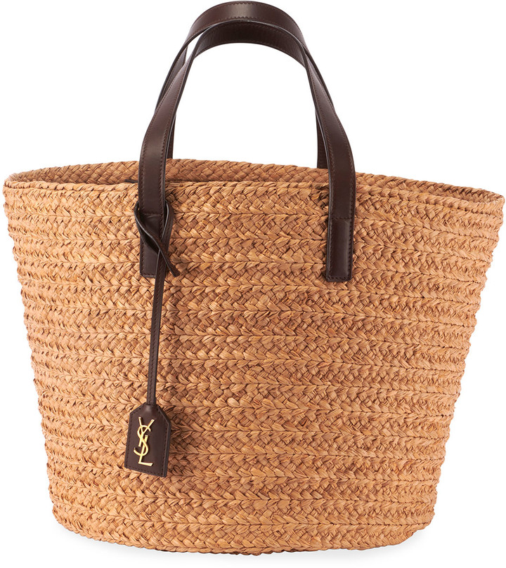 Saint Laurent Panier Raffia Basket Tote Bag - ShopStyle