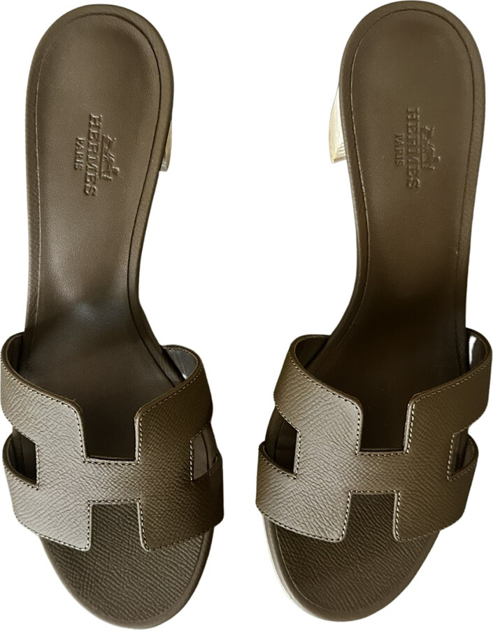 Hermes Oasis leather mules - ShopStyle