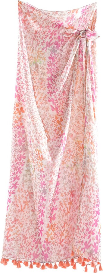 Sara Joy Women's Neutrals Exhale Flower Pink Sarong - ShopStyle ...