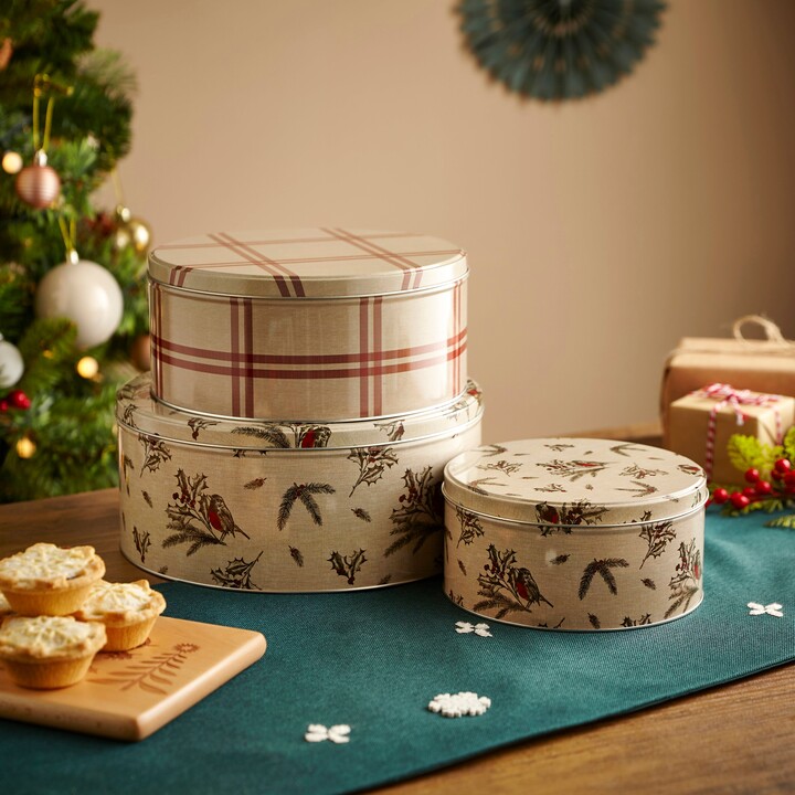 Dunelm Set of 3 Steel Robin Round Cake Tins Cream - ShopStyle ...