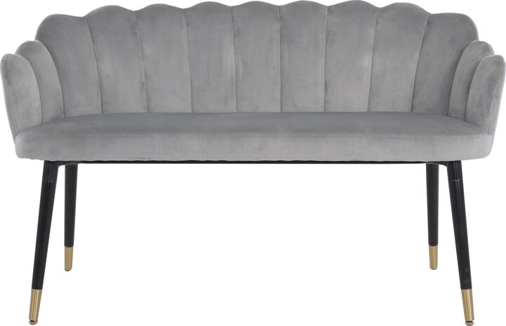 Dunelm Vivian 2 Seater Dining Bench Seat, Velvet Vivian Grey - ShopStyle