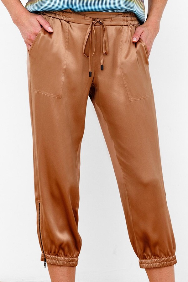 Go by Go Silk Women's Luxe Parachute Capri In Butter Rum - ShopStyle Cropped Pants