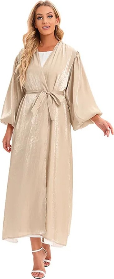 Generic 2024 Bow Muslim Abaya Puff Sleeve Dress Ramadan Eid Abayas for Women Abaya Dubai Turkey ...