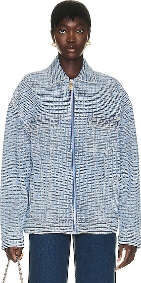 Givenchy Oversized Fit 4g Rivet Zip Denim Jacket in Blue - ShopStyle