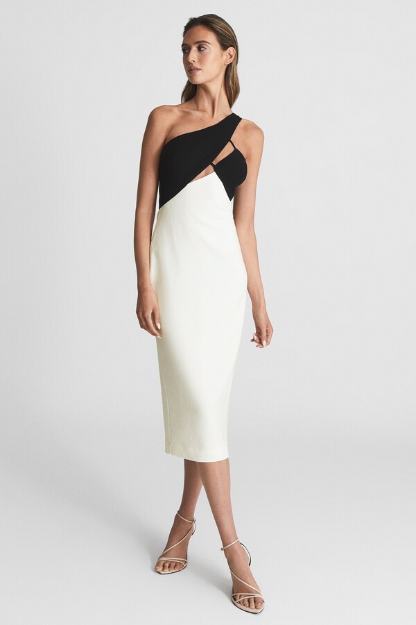 Reiss One Shoulder Bodycon Midi Dress - ShopStyle