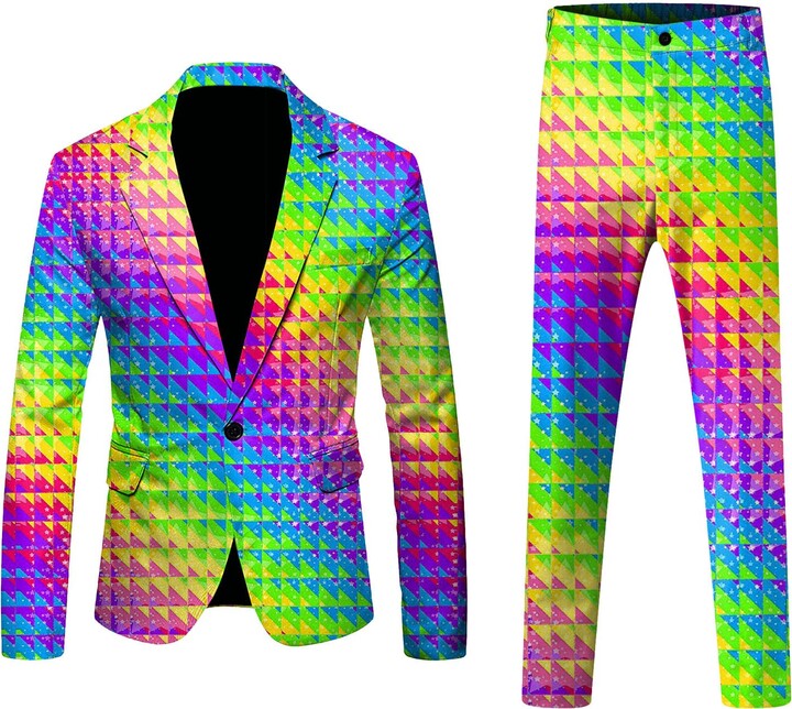 RUMAOZIA Fancy Dress Costumes Men's 2-Piece Disco Blazer - 70s 80s ...