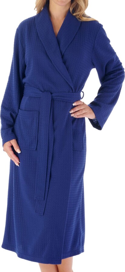 Slenderella Ladies Lightweight Waffle Robe Hotel Spa Shawl Collar ...