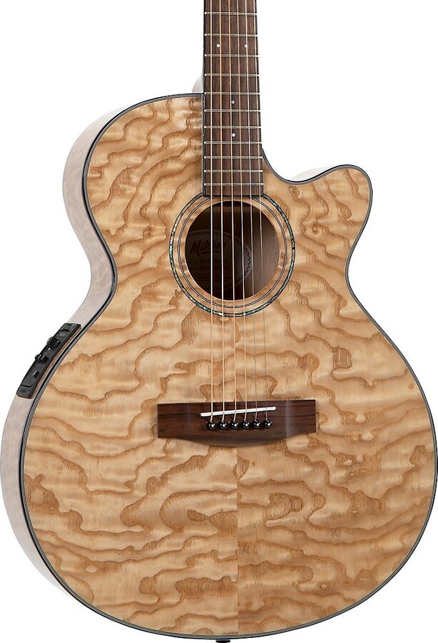 Mitchell Guitars Mitchell MX430QABNAT Exotic Series Acoustic-Electric ...