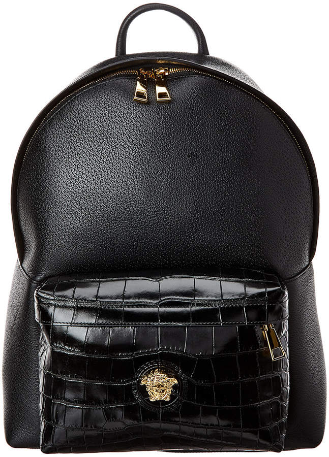 Versace Dual Textured Leather Backpack - ShopStyle