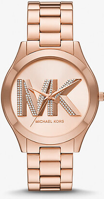 Michael Kors MK7404 - Lennox Three-Hand Gold-Tone Stainless Steel Watch ...