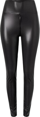 GuyAna Women's Two-Way Zip Crotch Stretch Faux Leather Leggings ...