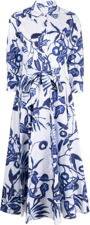 Sara Roka Graphic-Print Midi Shirt Dress - ShopStyle