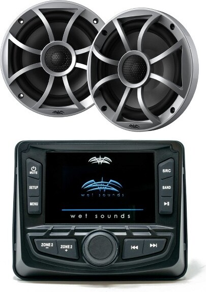 Wet Sounds WS-MC-2 Marine Radio with 1 Pair Wet Sounds RECON 6-S Recon ...