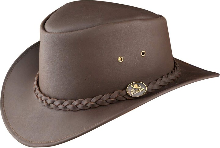 Rixom Leather Australian Leather Cowboy HAT Western Aussie Style TAN ...