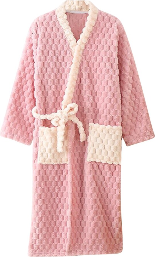 Generic Fluffy Dressing Gown Women Dry Robe Luxury Fleece Soft Robe ...
