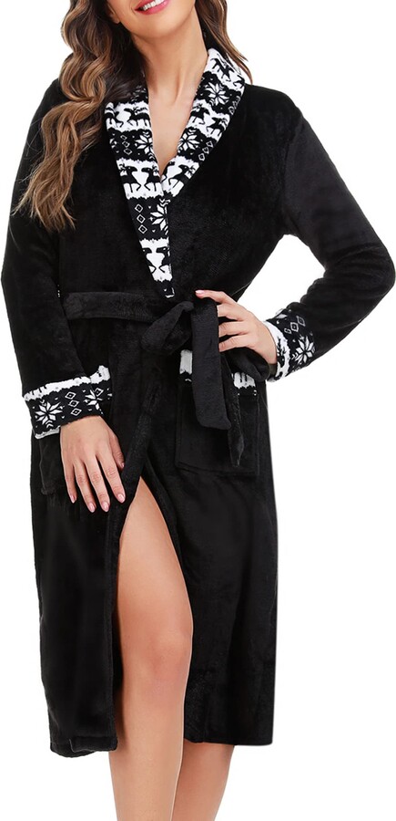 Marvmys Ladies Dressing Gown Fluffy Super Soft Bathrobe for Women ...