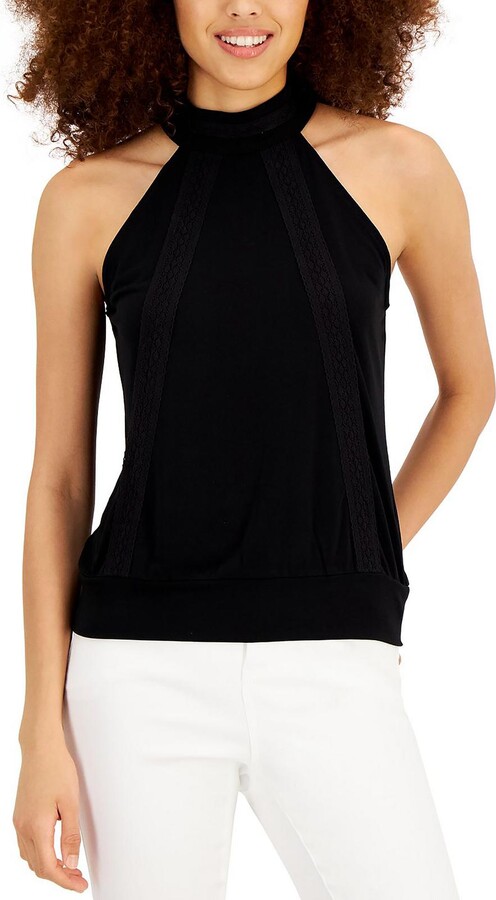 INC International Concepts Womens Stretch Back Key Hole Halter Top ...