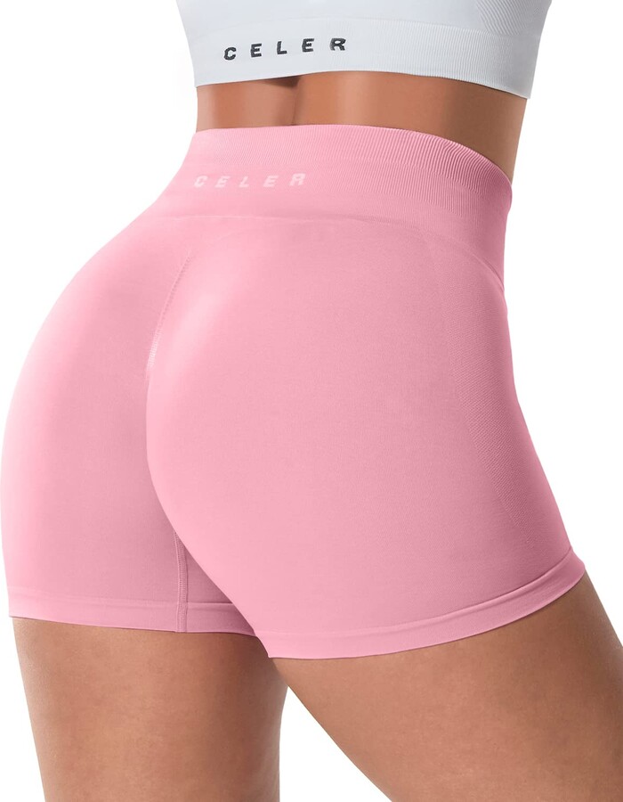 Celer Womens Workout Shorts Chemistry Seamless Scrunch Butt Gym Shorts High Waisted Yoga ...