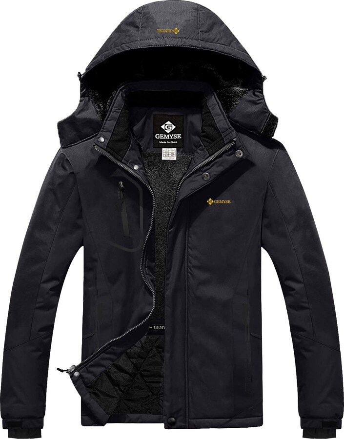 GEMYSE Men's Mountain Waterproof Ski Jacket Windproof Fleece Outdoor ...