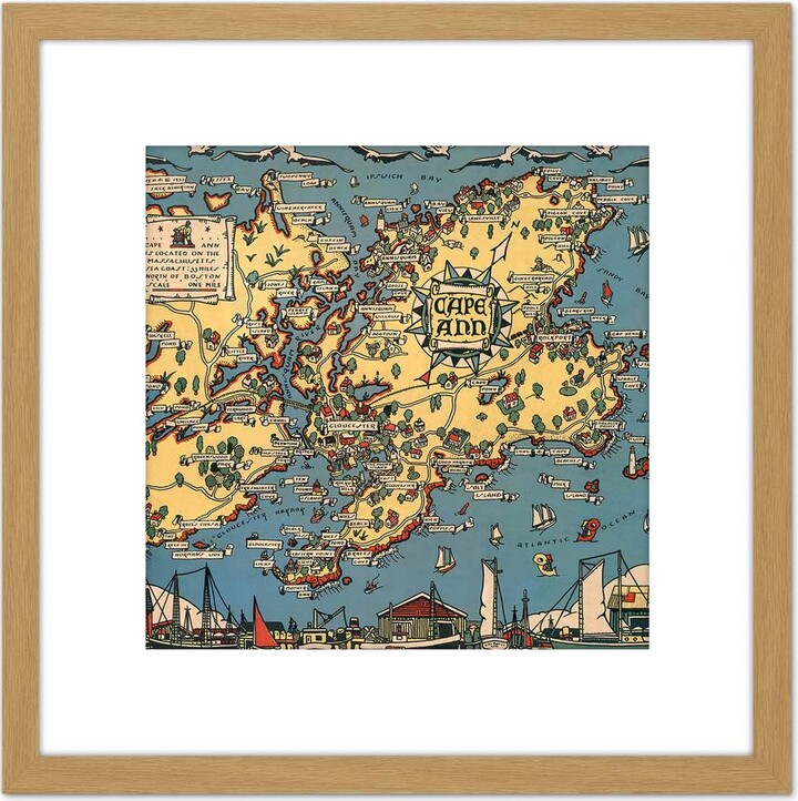 Artery8 Map Atherton 1937 New York City Pictorial 8X8 Inch Square ...