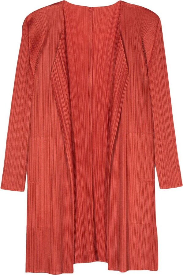 Pleats Please Issey Miyake Open Pleated Duster Coat - ShopStyle Sweaters