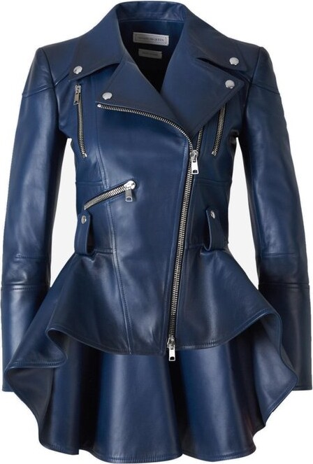 Alexander McQueen Asymmetric Zip Detailed Biker Jacket - ShopStyle