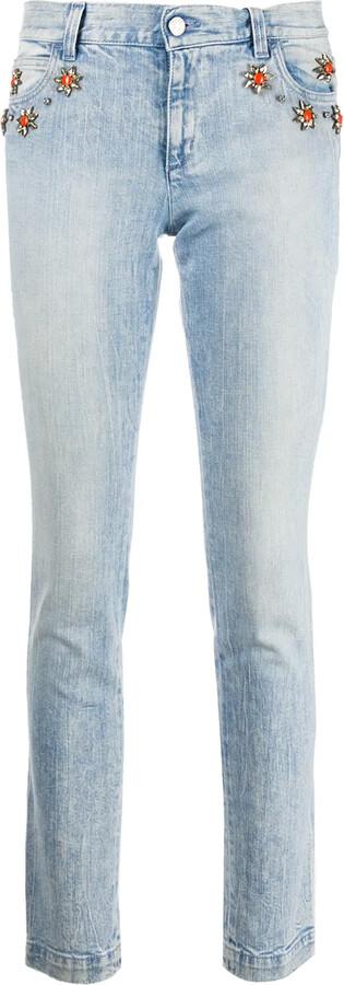 Gucci Crystal-Embellished Denim Jeans - ShopStyle