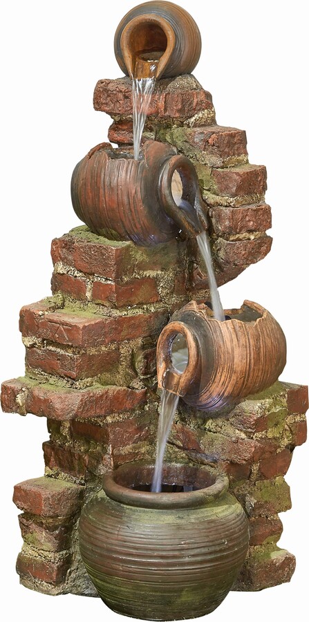 Easy Fountain Flowing Jugs Water Fountain with LEDs Brown - ShopStyle Decor
