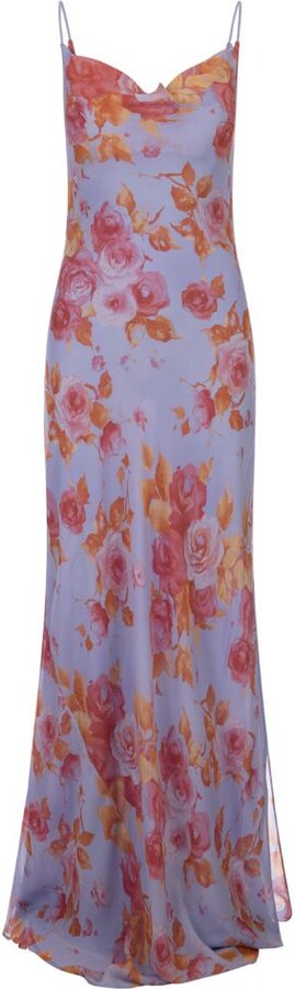 THE ANDAMANE Mauve Multi Silk Isabelle Long Dress - ShopStyle