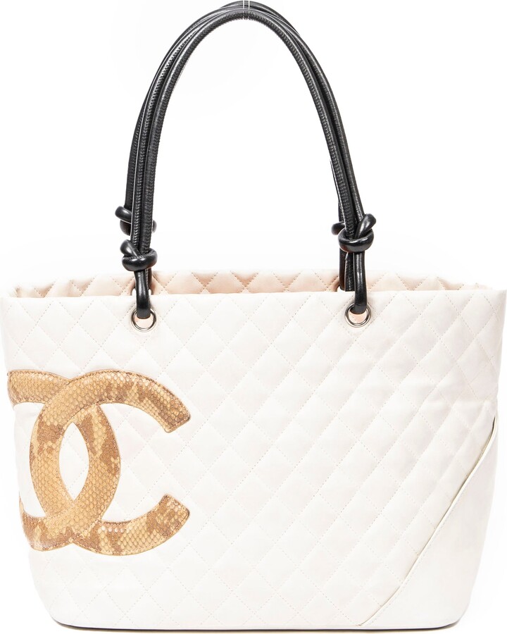 Chanel CC Python Cambon Ligne Tote - ShopStyle