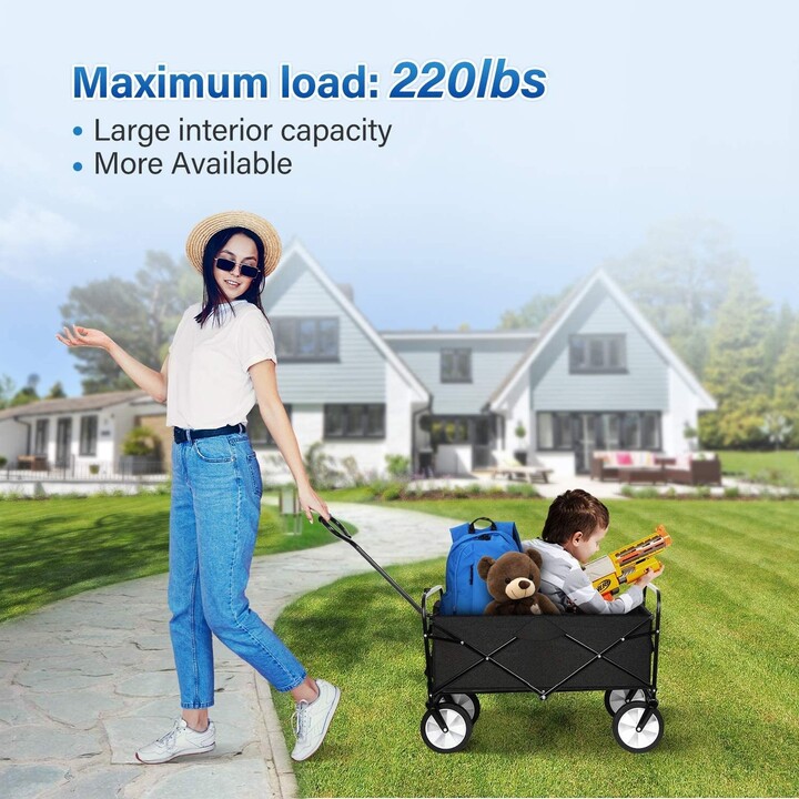 NINEDIN Black Portable Folding Heavy Duty Hand Cart Home Handling ...