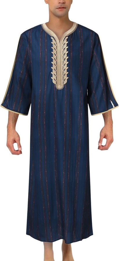 COOFANIN Valentines Cookies Men's Kaftan Robe Caftan Men Black Arab ...