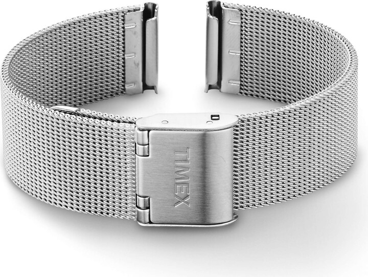 Timex 16mm Stainless Steel Mesh Bracelet in Silver-Tone with Self ...