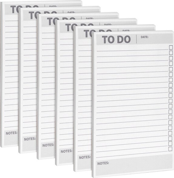 Paper Junkie 6 Pack To Do List Notepads, Daily Reminder Checklist (8.5 ...