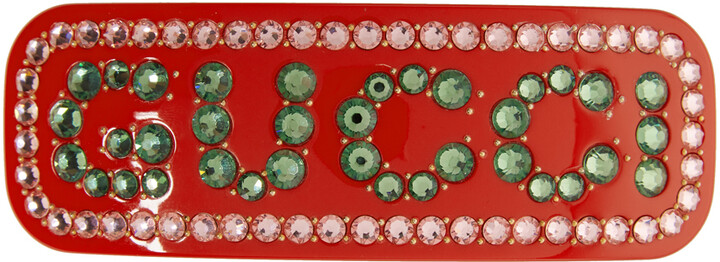 Gucci Red Large Crystal Barrette - ShopStyle Beauty Products