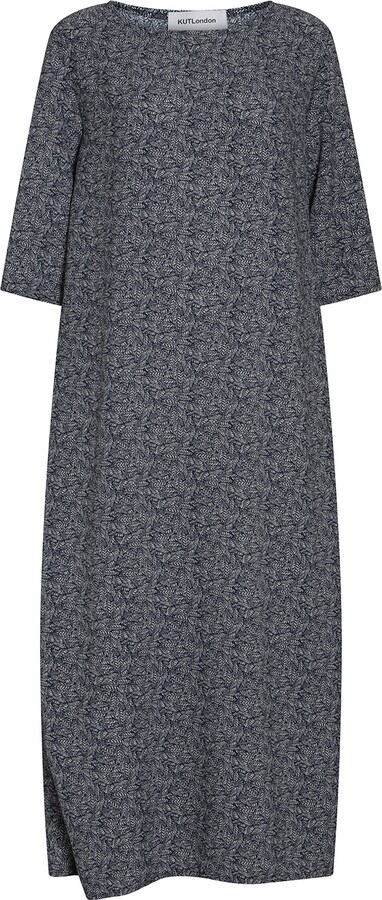 KUTLondon - Helena Flexi Dress - Wear Three Ways - Navy Leaf Pattern ...
