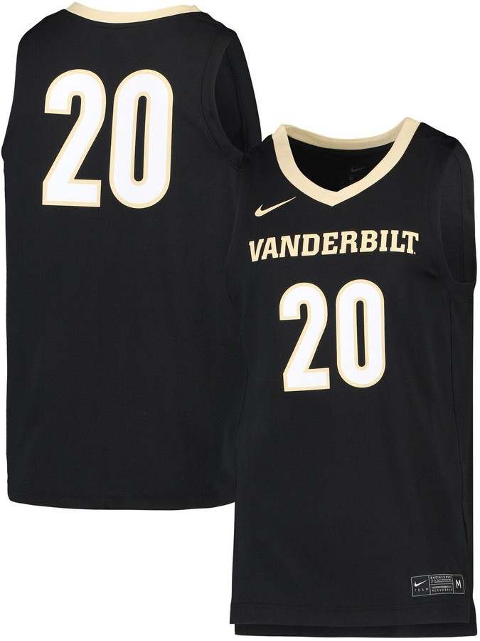 Nike Men's #20 Black Vanderbilt Commodores Team Replica Basketball ...